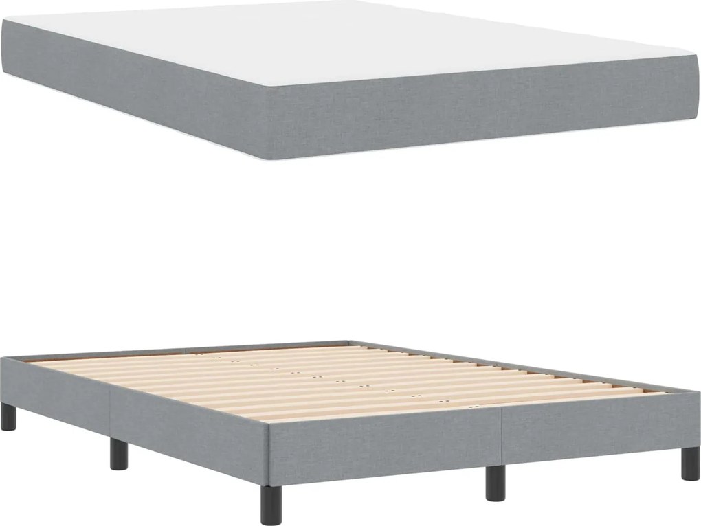 Postel s boxspringem Světle šedá 160 x 200 cm textil 3398500