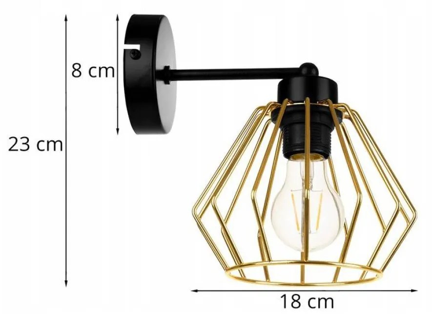 Light for home - Moderní nástěnné svítidlo ve stylu loft SANTOS 2212/1, E27, Černá