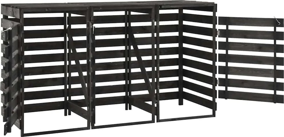 Přístřešek na tři popelnice 210x75x121 cm natřené borové dřevo 315412
