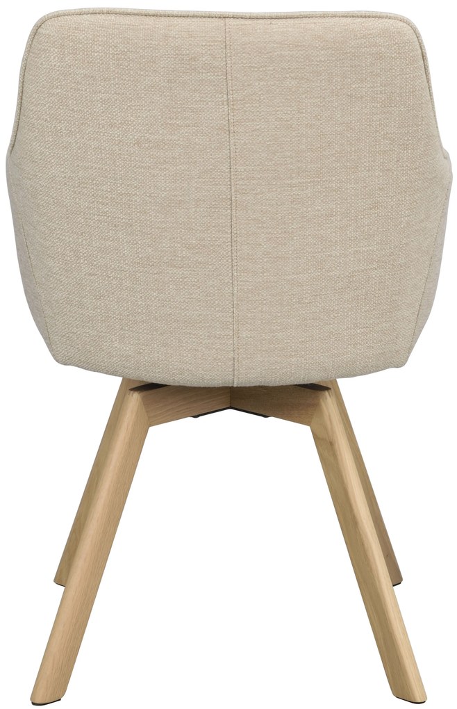 ROWICO Jídelní židle ALISON s područkami světle béžová s dubovými nohami