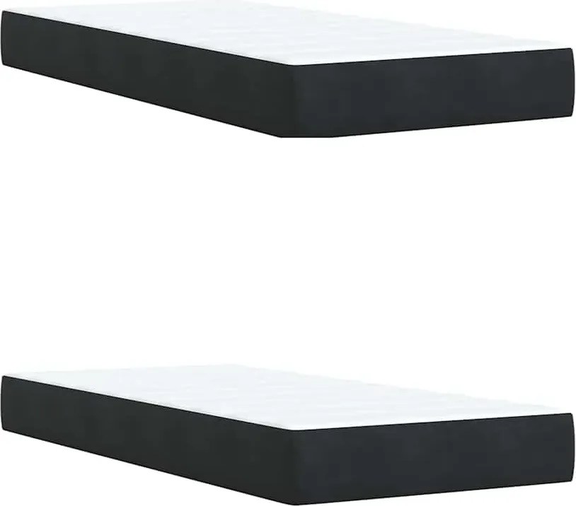 Box spring postel s matrací černá 200x200 cm samet 3287838