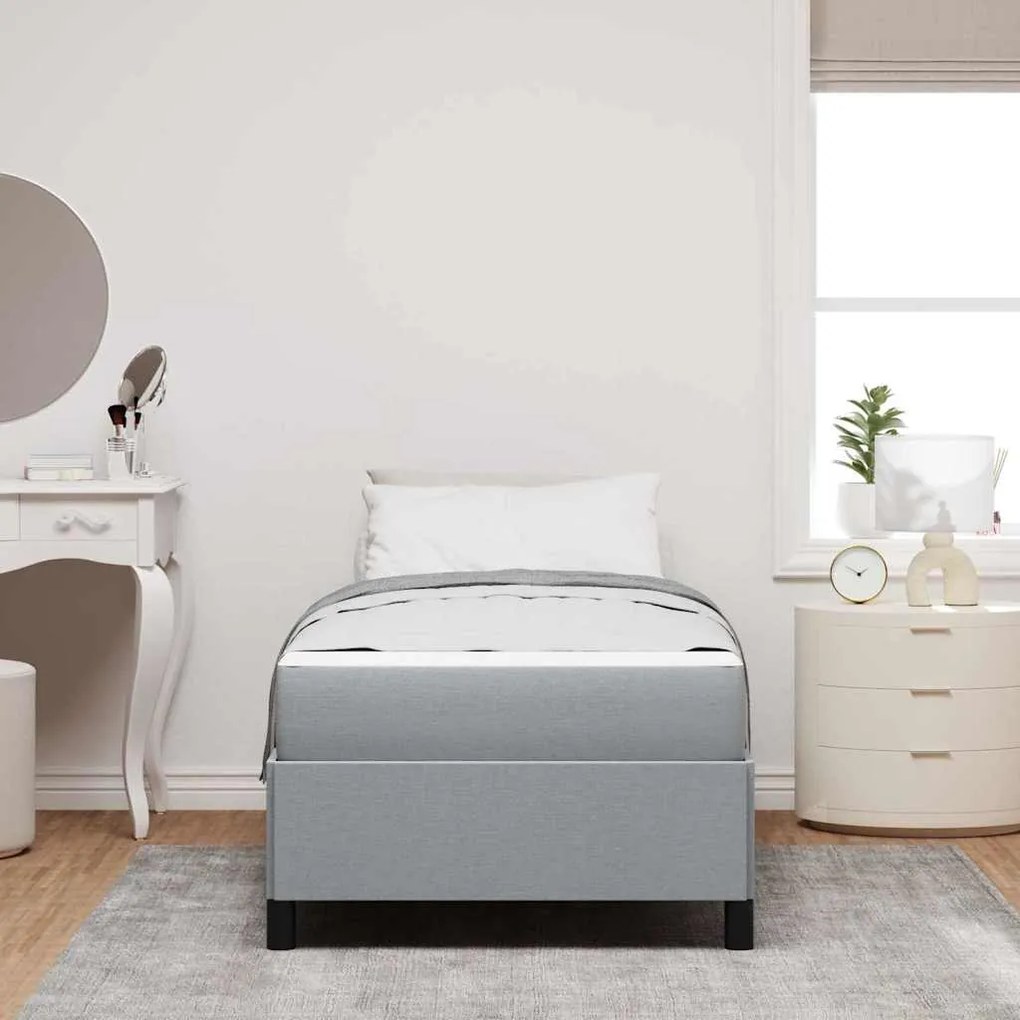 Postel s boxspringem Světle šedá 80 x 200 cm textil 3398815