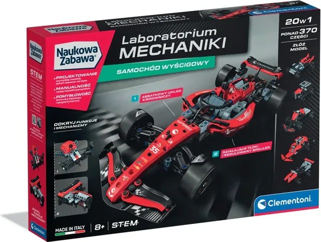 Vědecká hra Laboratoř mechaniky Závodní auto Polský jazyk Clementoni 50403