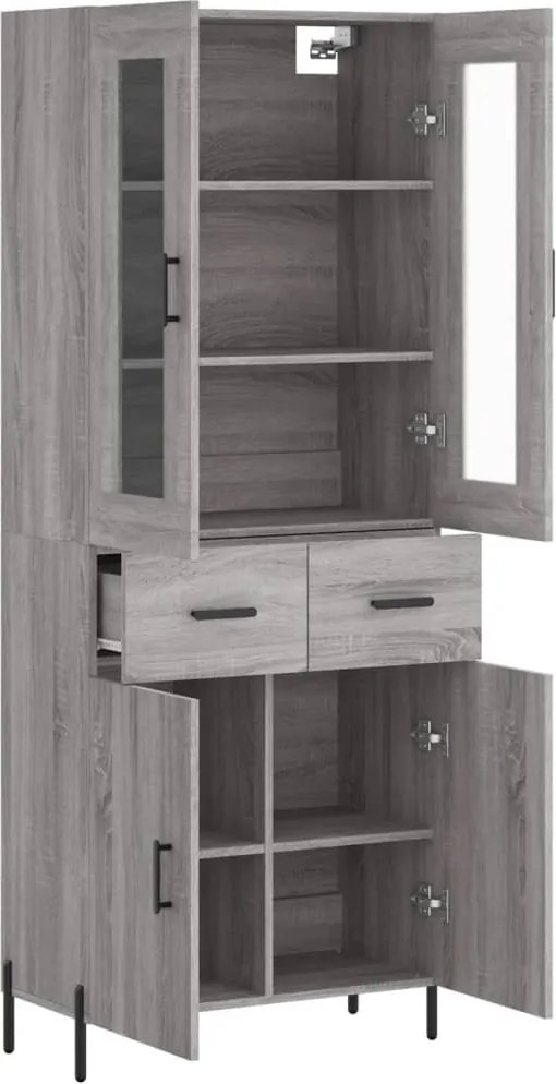 Skříň highboard šedá sonoma 69,5 x 34 x 180 cm kompozitní dřevo 3198543