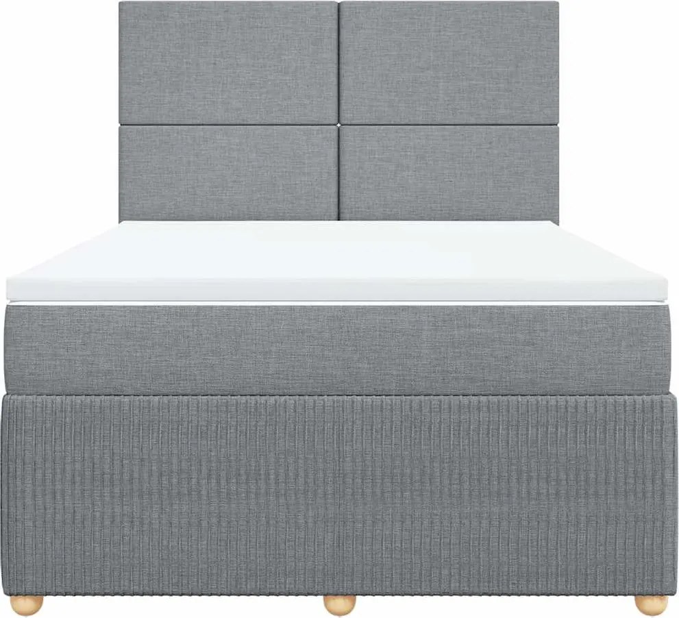Box spring postel s matrací světle šedá 160 x 200 cm textil 3294400