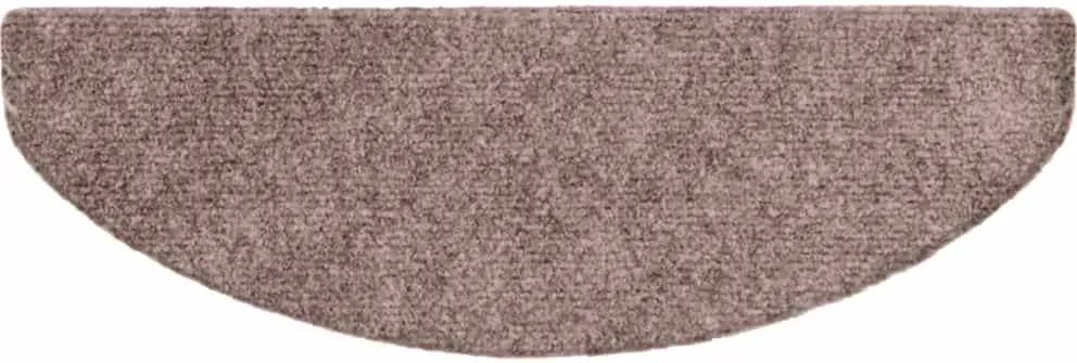 Schodové rohože samolepicí 30 ks 65 x 21 x 4 cm světle hnědé, půlkulaté, velké 3365655