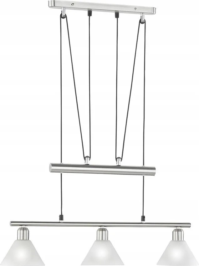 Závěsné svítidlo ve stříbrné barvě se skleněným stínidlem Stamina – Trio
