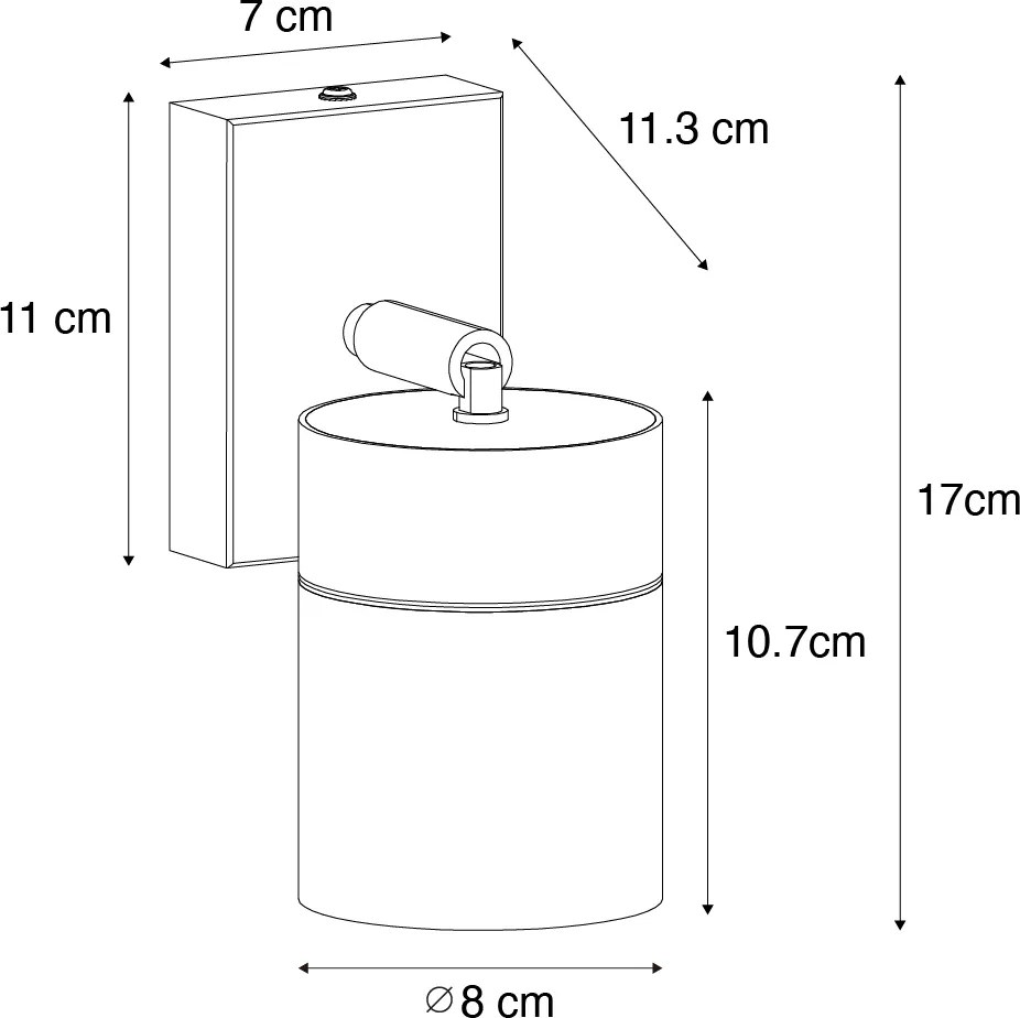 Venkovní nástěnné svítidlo černé AR70 nastavitelné IP44 - Solo