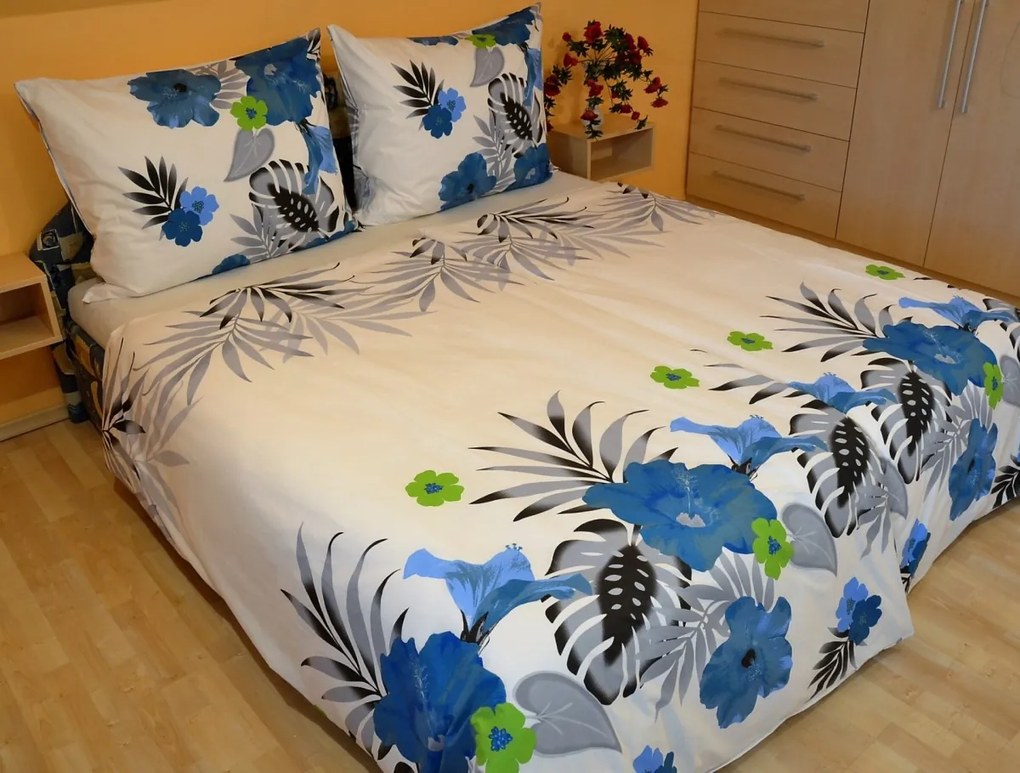 Brotex Přehoz přes postel dvoulůžkový Lilie modrá, Výběr rozměru: 240x220cm