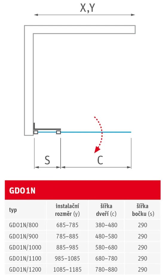 Roth ELEGANT NEO LINE GDO1N+GBN Sprchový kout obdélníkový 120x100 cm GDO1N/1200_GBN/1000