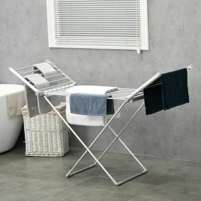 HOMCOM Sušák na prádlo s tepelnou funkcí, 45-55 ℃, skládací, 144L x 53B x 96V cm