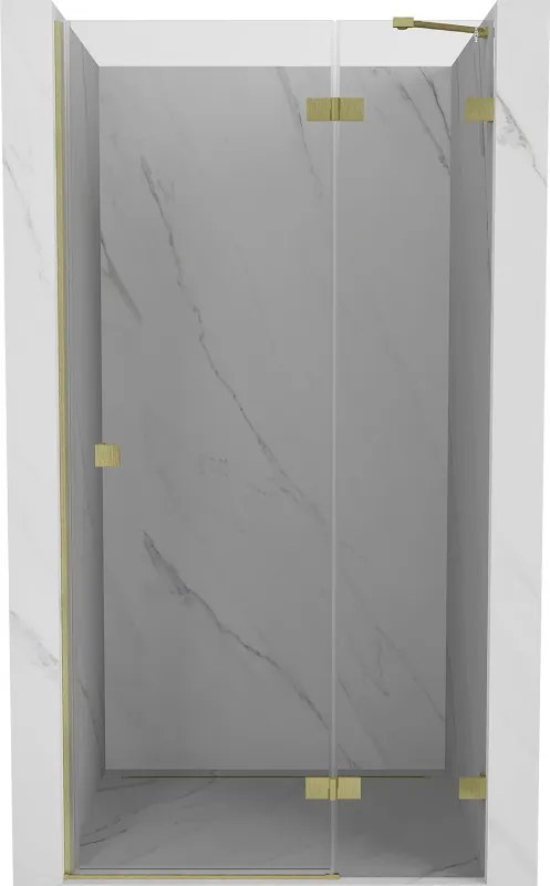 Mexen, Mexen Lunar pravé otočné sprchové dveře 90 cm, transparentní, broušené zlato - 834-090-000-55-00-P