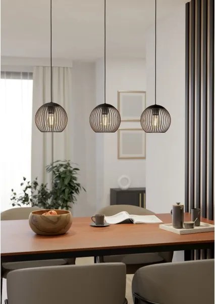 Eglo 901869 - Lustr na lanku ALMANZORA 3xE27/60W/230V černá