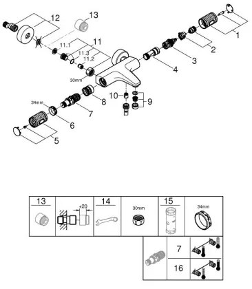 GROHE 34788000 - Termostatická vanová baterie PRECISION FEEL DN 15 lesklý chrom