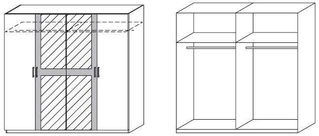 Sestava ložnice Rubi, dub san remo/šedá
