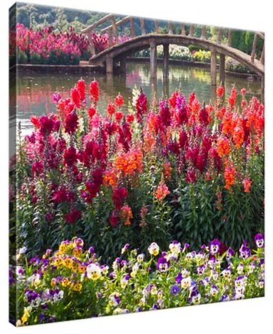 Tištěný obraz Obloukový most mezi květinami 30x30cm 2048A_1AI