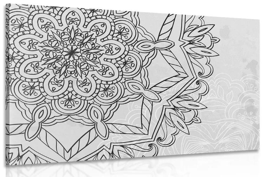 Obraz Mandala v zimním motivu v černobílém provedení Varianta: 90x60