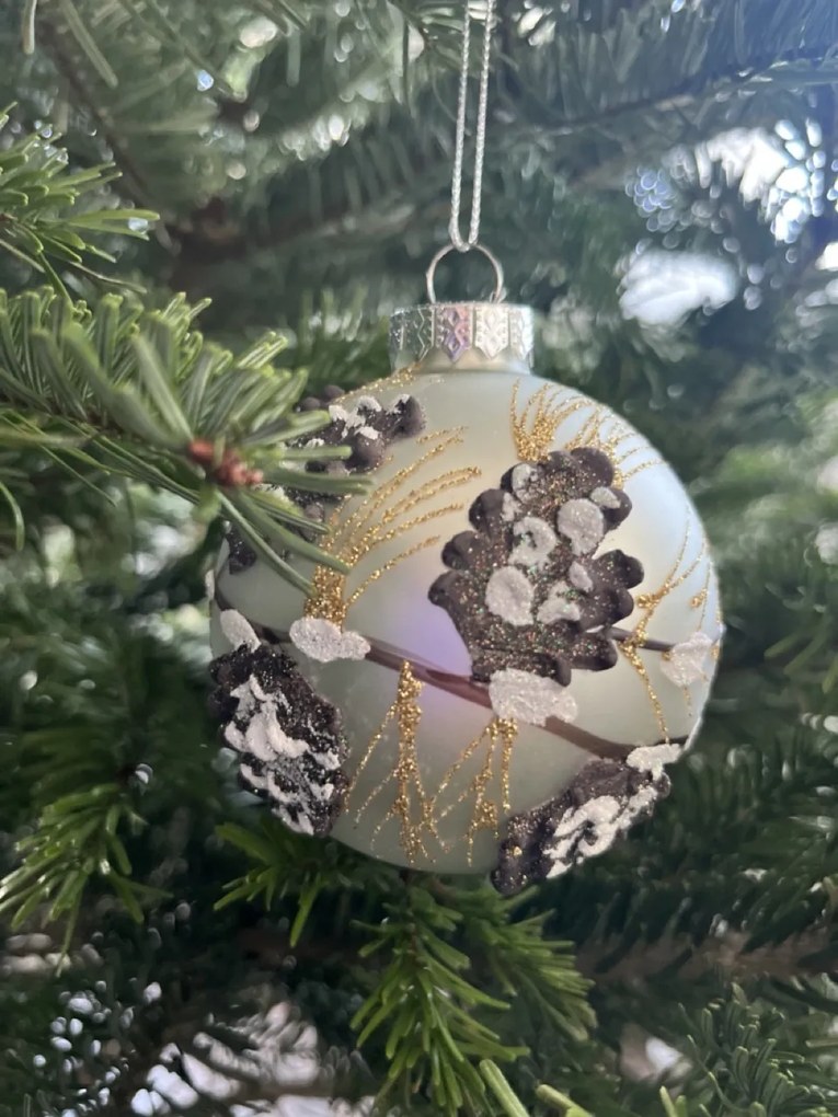 Vánoční skleněné koule  Bloomingville Skanny Ornament | barevná