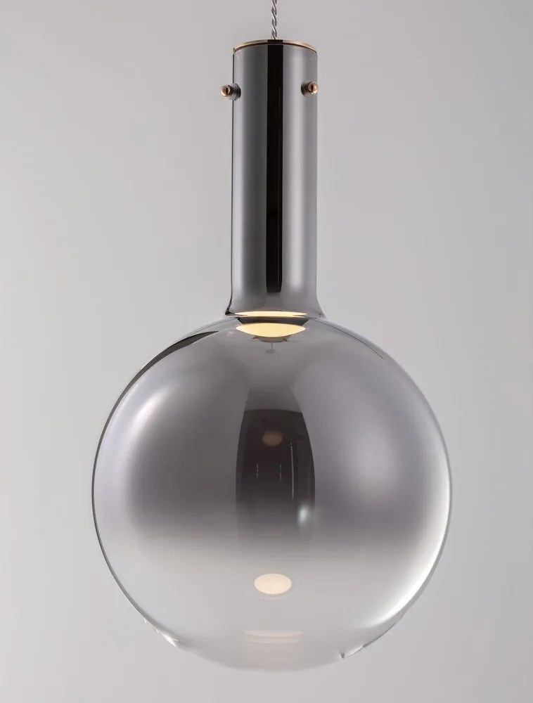 Šedé skleněné LED stmívatelné závěsné svítidlo ø 25 cm Nostos – Nova Luce