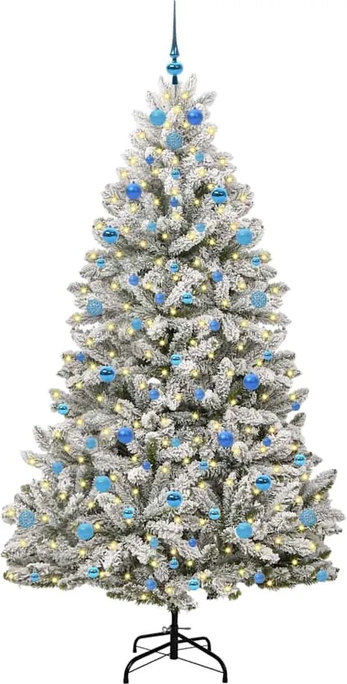 Umělý vánoční stromeček 210 cm 300 LED Teplá bílá PVC a ocel 3395764