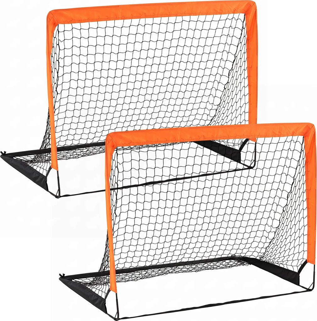Costway Sada 2 fotbalových branek pro děti se zesílenými – 120 × 95 × 95 cm