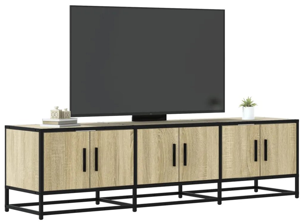 TV skříňka dub sonoma 150 x 35 x 41 cm kompozitní dřevo a kov