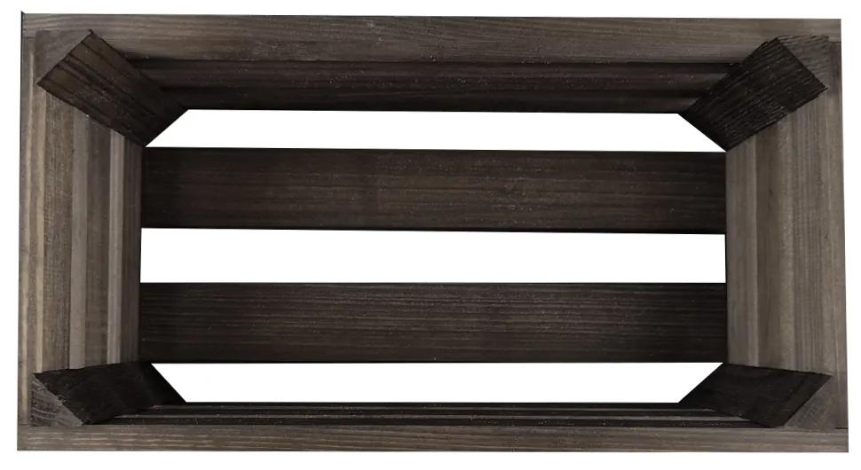 AMADEA Dřevěný obal s květináči - tmavý, 32x17x15cm Český výrobek