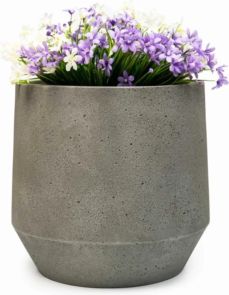 Designový květináč NEXORA, sklolaminát, 41x38 cm, šedý