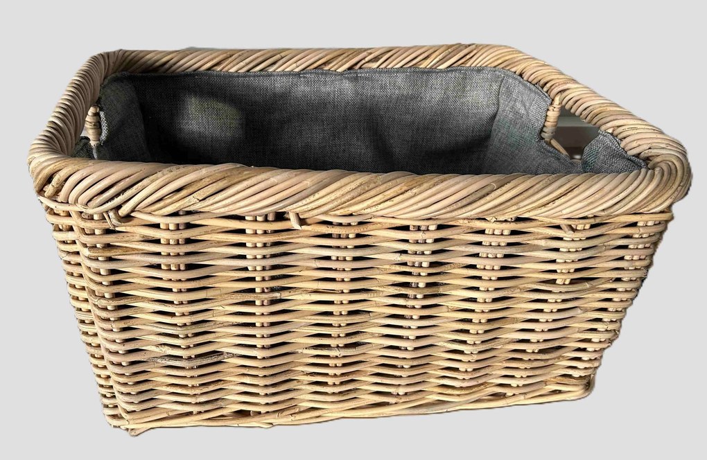 Vingo Ratanový úložný koš hranatý v přírodních odstínech Rozměry (cm): 55x38, v. 28