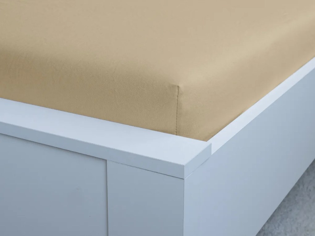 XPOSE® Jersey prostěradlo Exclusive - béžové 90x200 cm