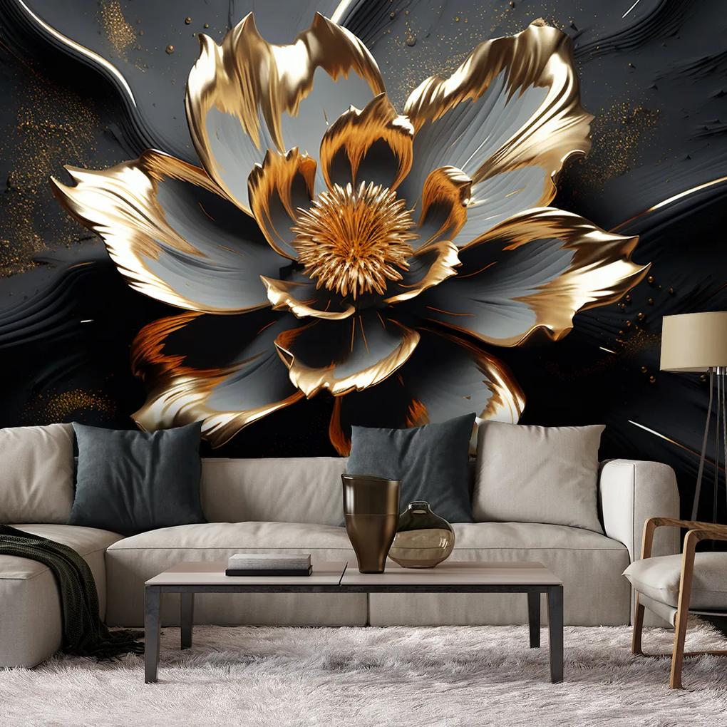 Gario Fototapeta Krásný černozlatý květ Materiál: Vliesová, Rozměry: 200 x 140 cm