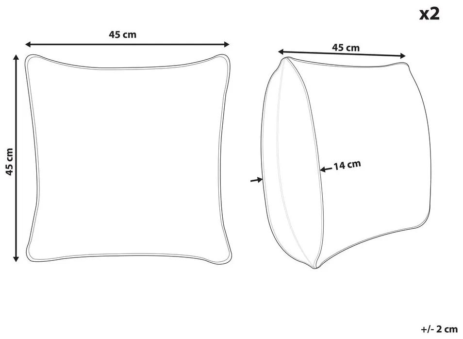 Sada 2 pletených polštářů 45 x 45 cm béžové OXALIS Beliani