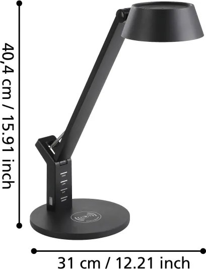 Eglo 99832 - LED Stmívatelná dotyková stolní lampa BANDERALO LED/4,8W/230V černá