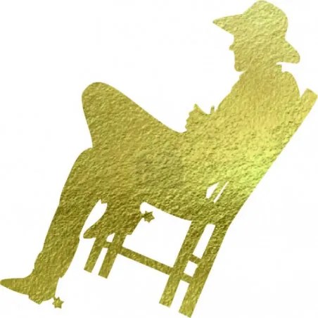 Elegantní dřevěný obraz na stěnu - KOVBOJ | SENTOP PR0437 plywood