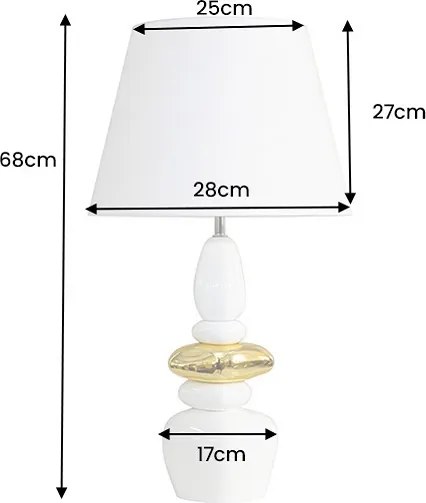 Designová stolní lampa Kaloosh 68 cm bílá