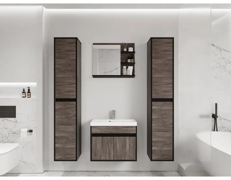 Koupelnový nábytek Garmuzo XL, Barva: bodega / bodega + černý grafit, Sifon k umyvadlu: ano, Baterie: Economico BYU 020M