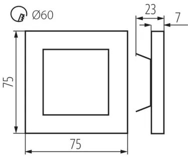 Orientační svítidlo 12V Kanlux APUS LED B-WW 3000K teplá bílá 26539