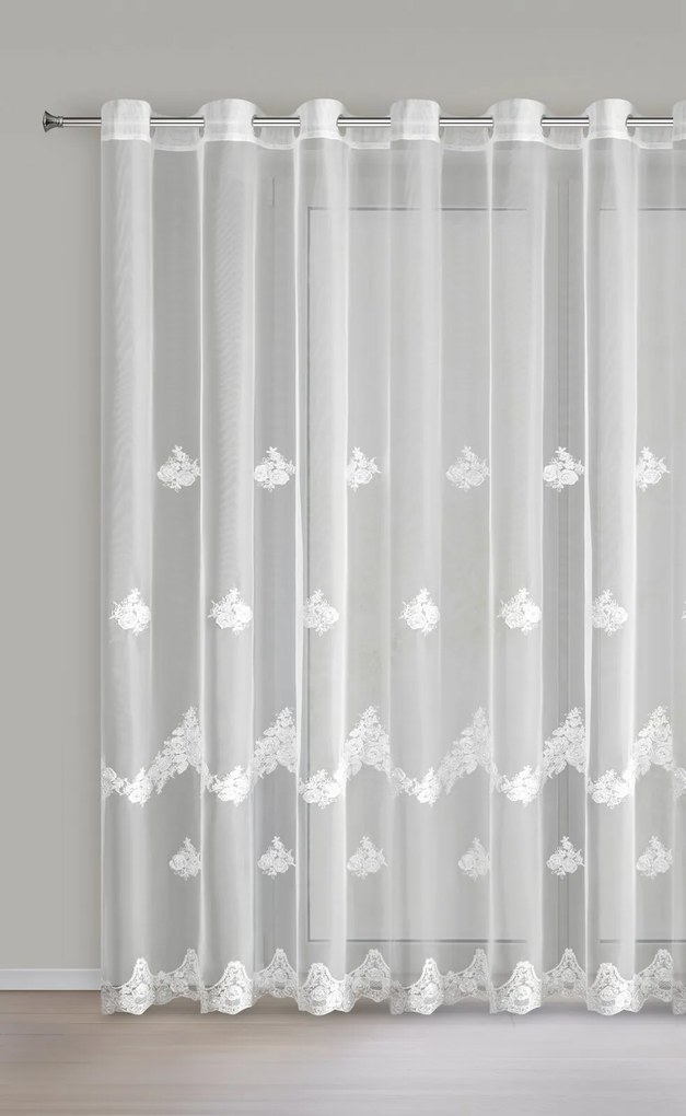 ZÁCLONA NA KROUŽCÍCH ISARI 350X250 CM KVĚTY