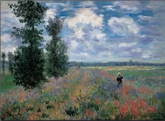 Obraz, Reprodukce - Pole vlčích máků v létě u Argenteuil, Claude Monet, (30 x 24 cm)