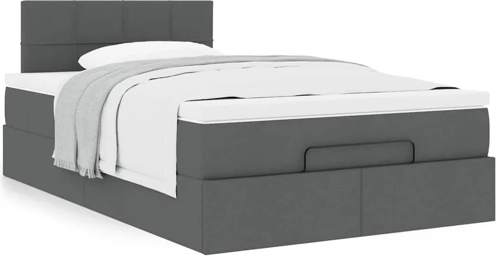 Osmanský postel s matrací tmavě šedá 120x200 cm textil 3311450