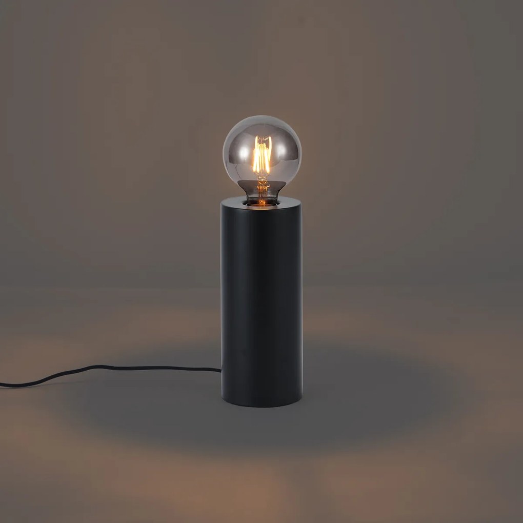 Moderní stolní lampa černá 24 cm - Cylinder