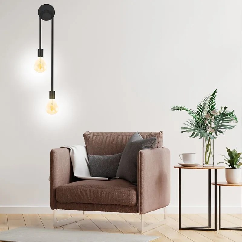Toolight, nástěnné svítidlo 2xE14, APP1147-2W, černá matná, OSW-14010
