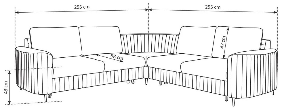 Sedací souprava LAREN | 255x255 | PRAVÁ | rozkládací + úložný prostor | VÝBĚR LÁTEK