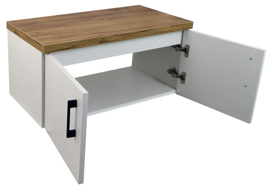 Comodo Koupelnová skříňka pod deskové umyvadlo Agria II W 80-HD - bílá/zlatý dub