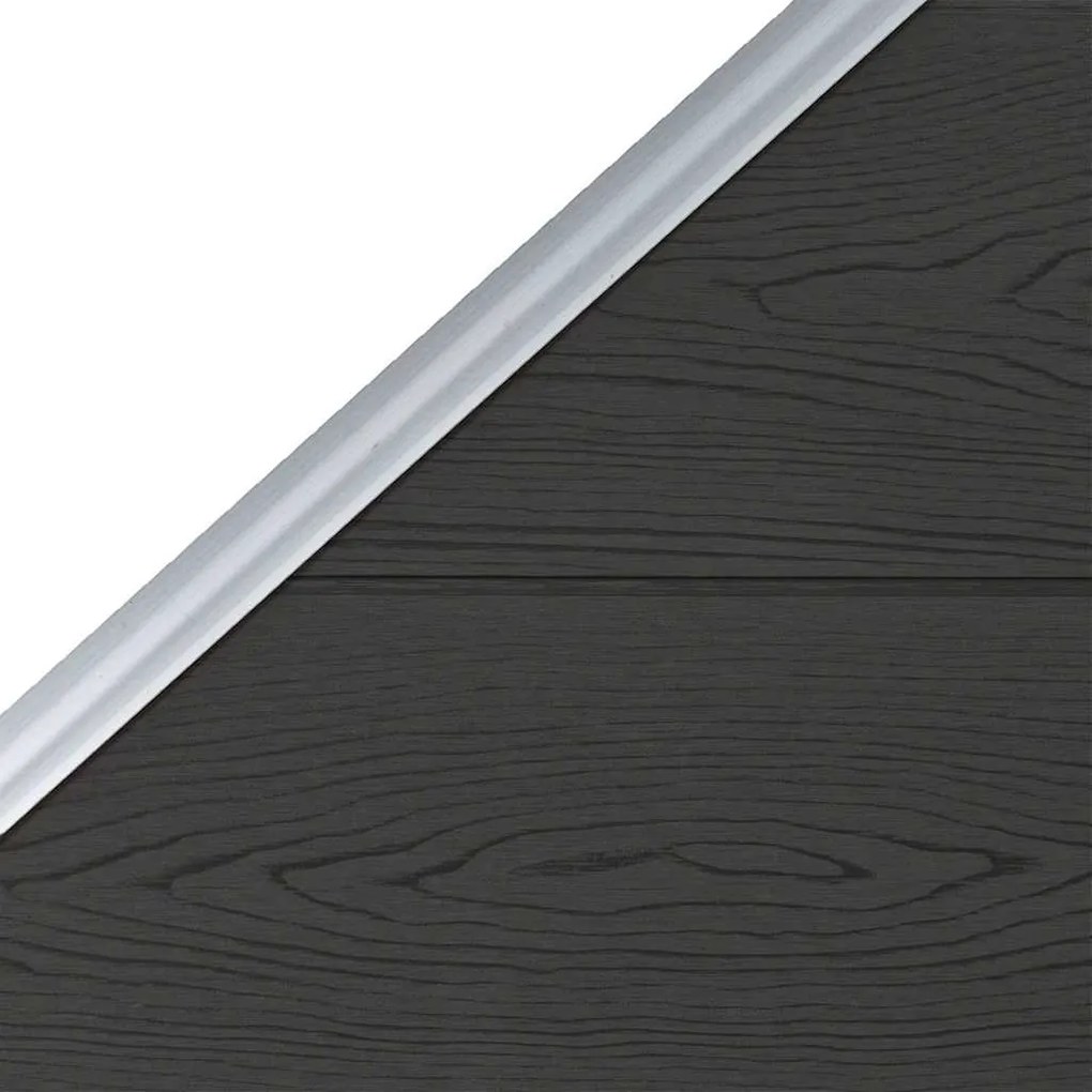 Plotový dílec WPC 95 x (105–180) cm černý 148974