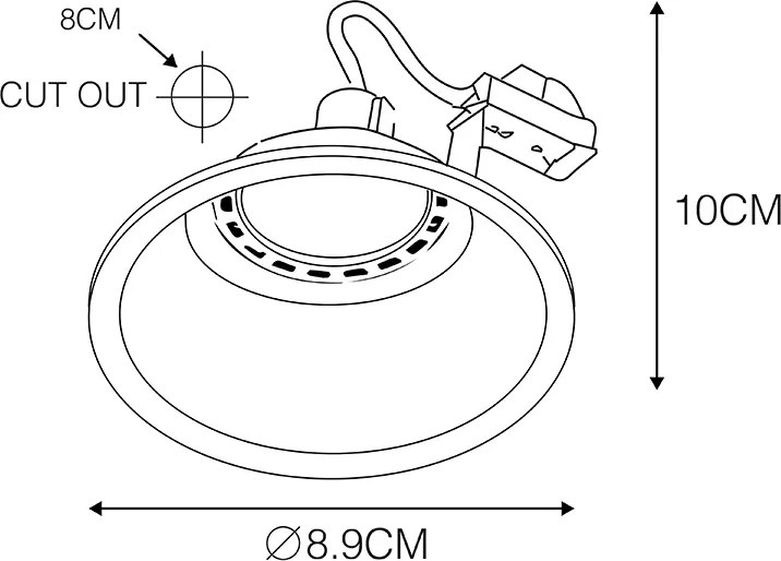 Moderní chytré zapuštěné bodové svítidlo černé vč. WiFi GU10 - Dept