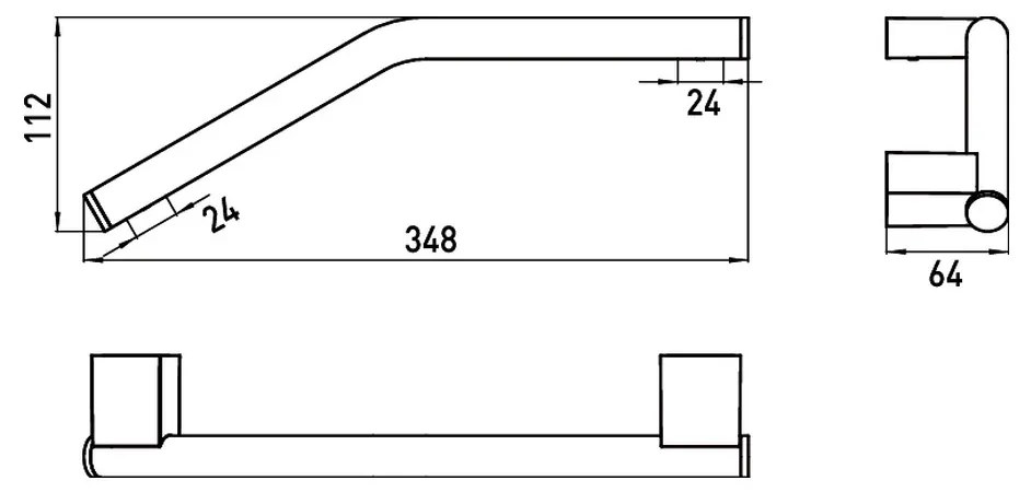 Emco System 2 - Zakřivené madlo k vaně, chrom 357000133