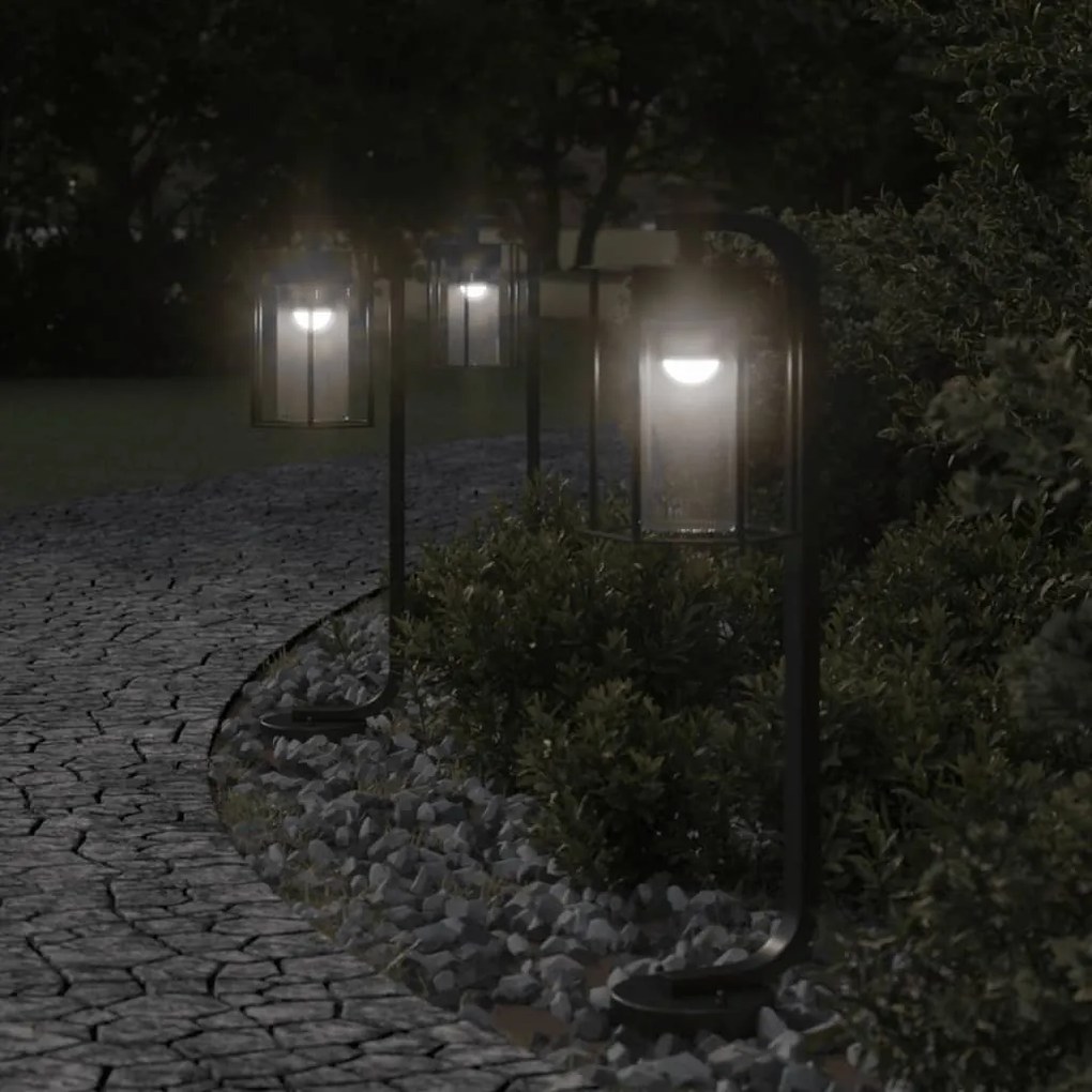 Venkovní Stojací Lampa Černá Nerezová Ocel