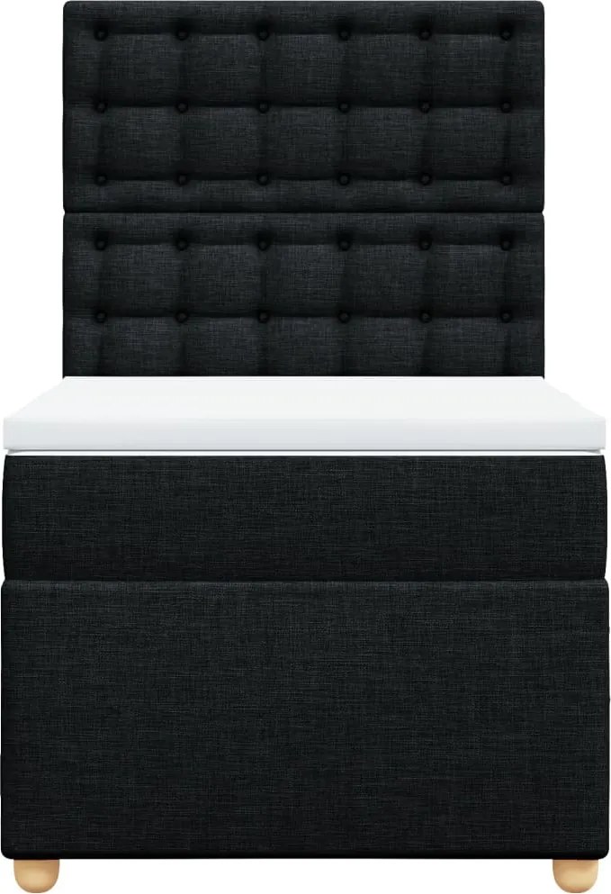 Box spring postel s matrací černá 90x200 cm textil 3293479