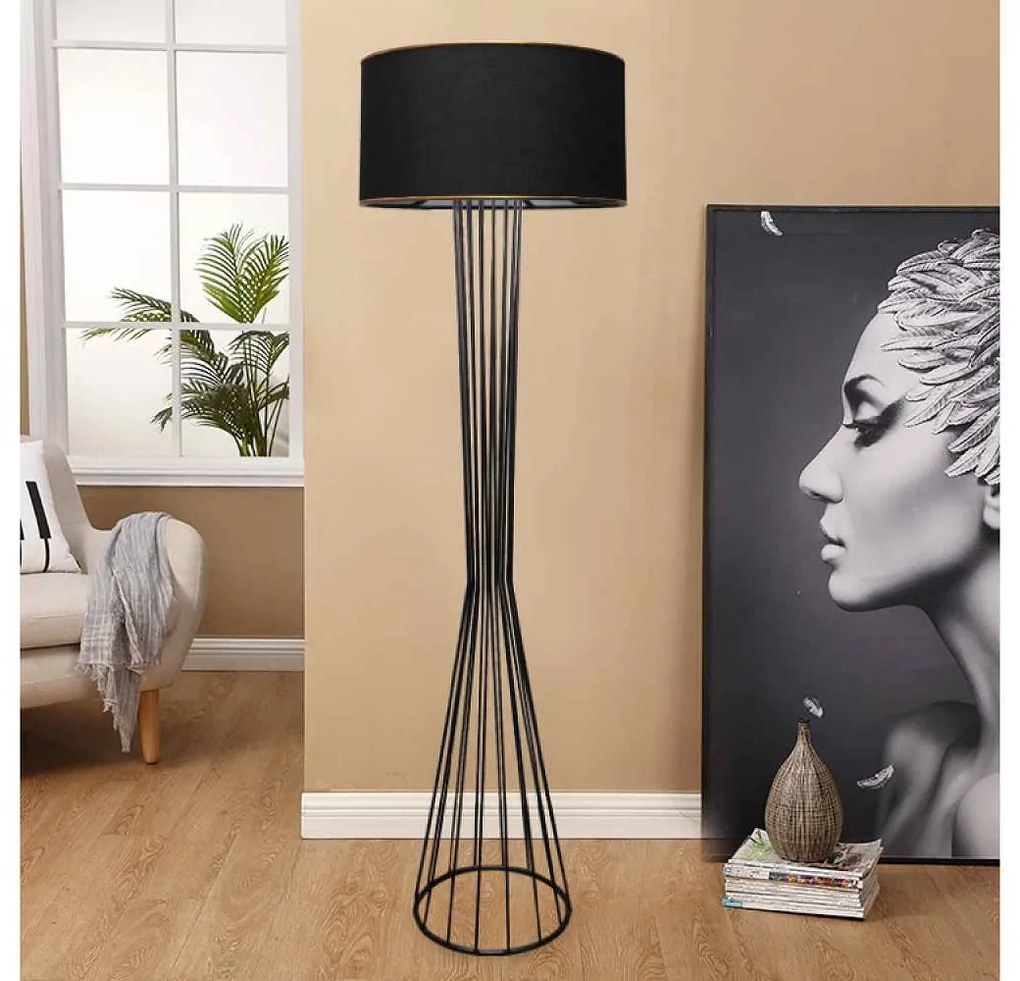 Designová stojanová lampa Fellini 155 cm černá